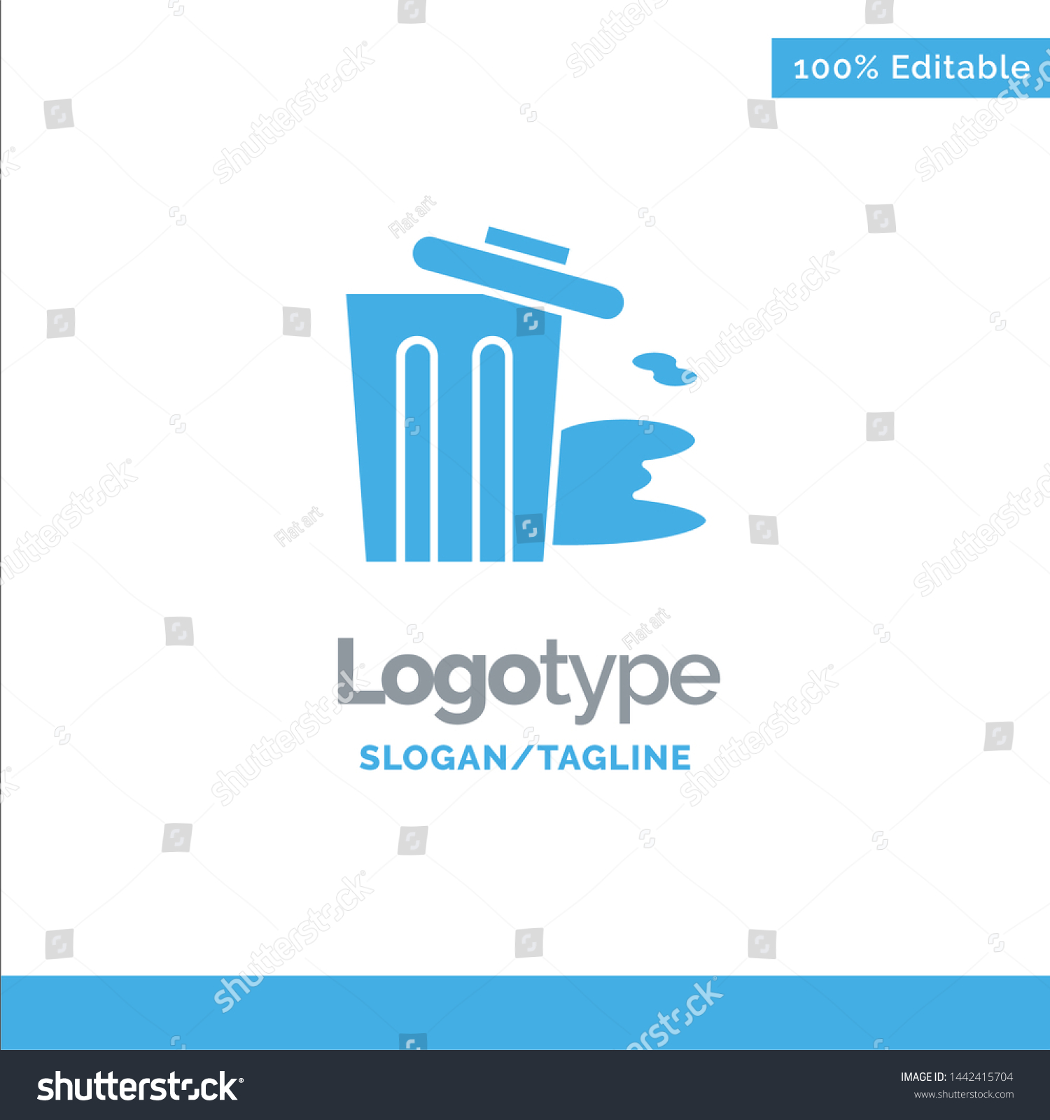 Environment Garbage Pollution Trash Blue Solid Stock Vector (Royalty ...