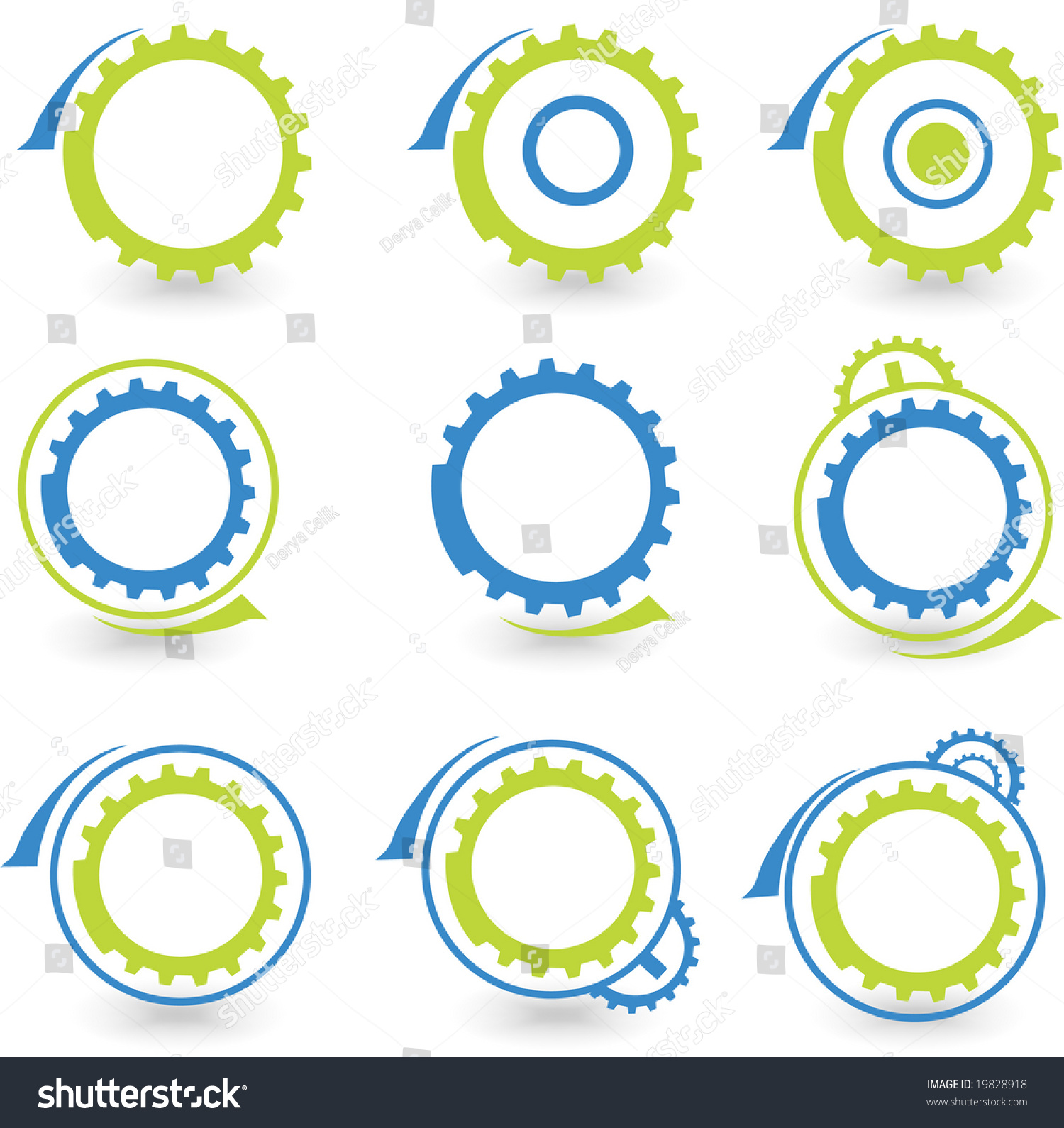 Environmental Gear Vector Set Stock Vector (Royalty Free) 19828918