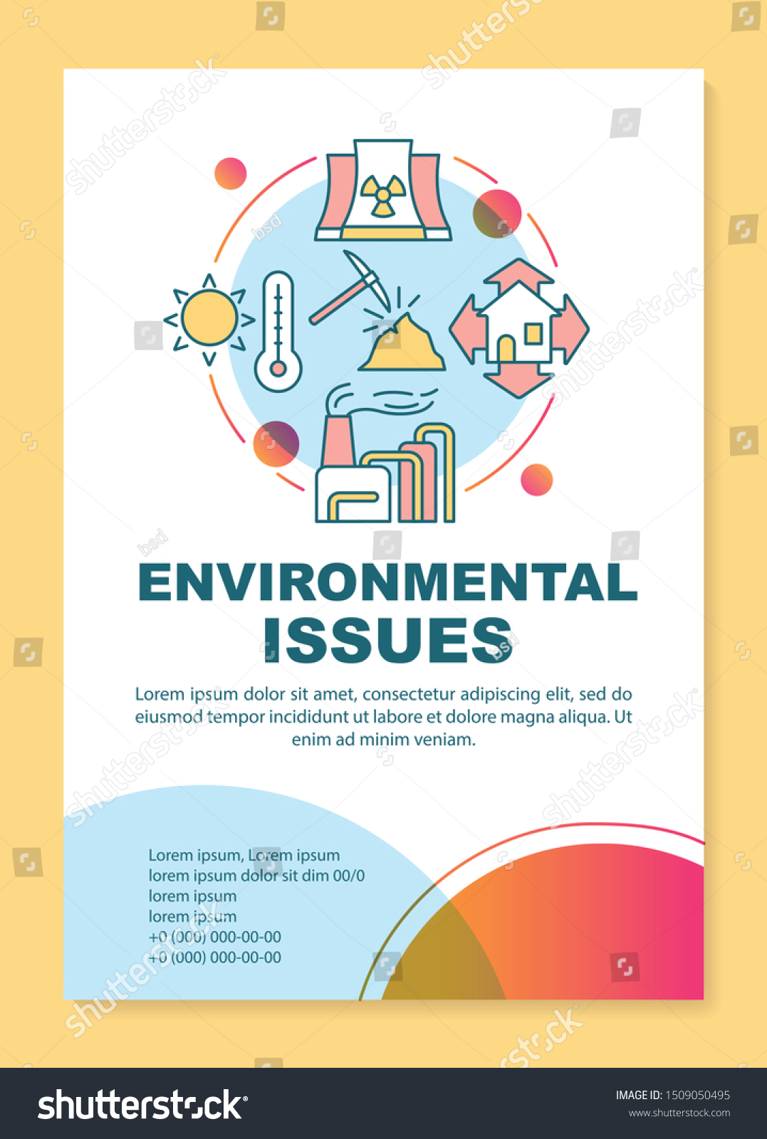 Environmental Issues Poster Template Layout Ecological Stock Vector ...