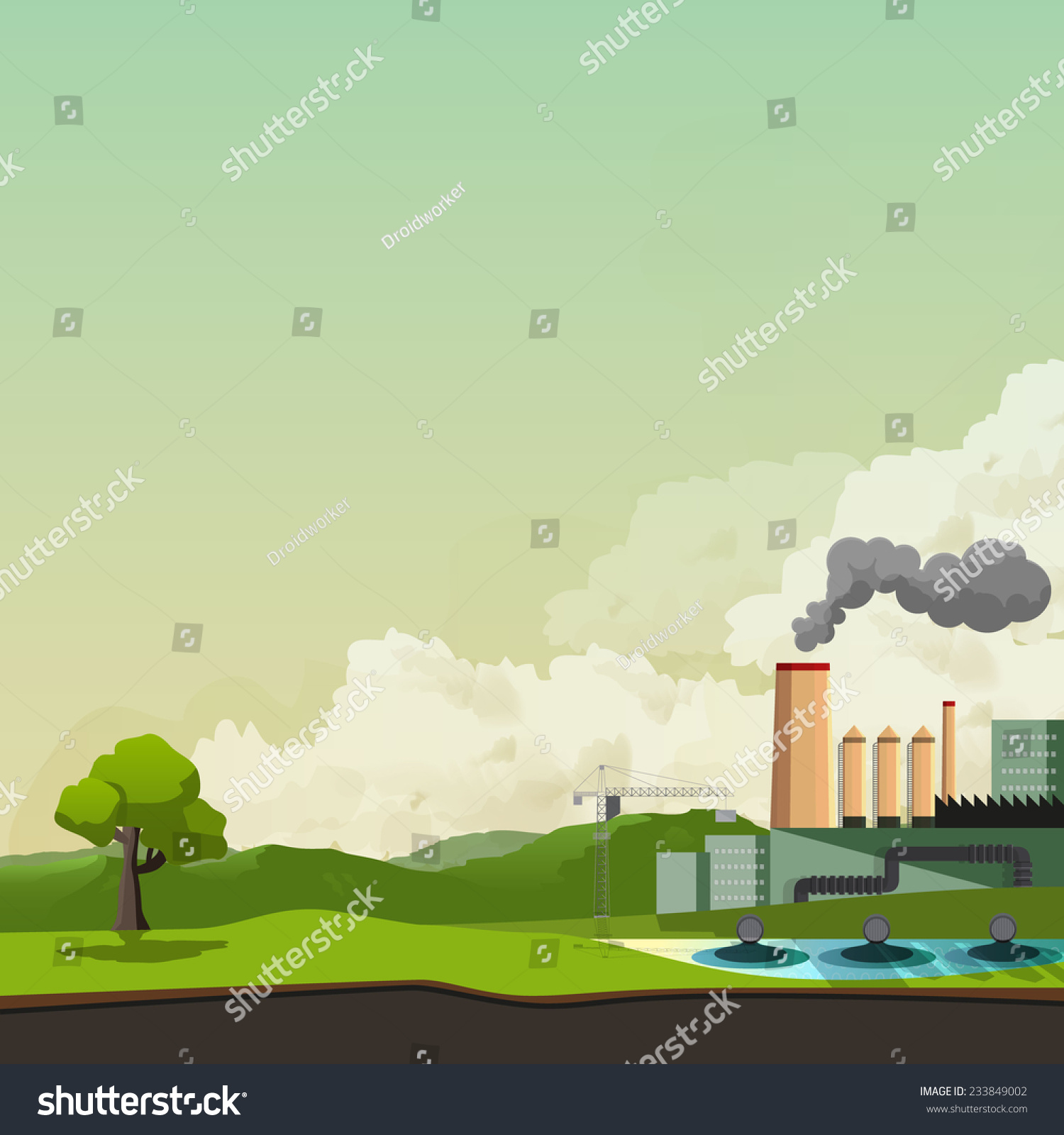 Environmental Pollution Background Vector Illustration: vector de stock ...