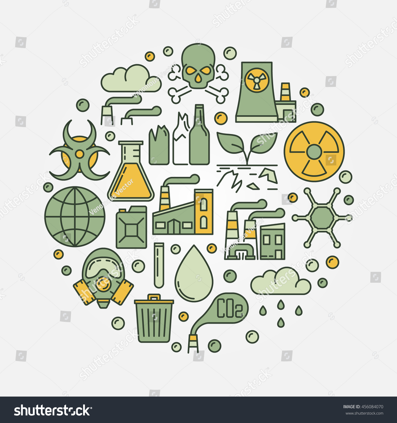 Environmental Pollution Round Sign Vector Colorful: vector de stock ... Environmental Pollution Round Sign Vector Colorful: vector de stock ...