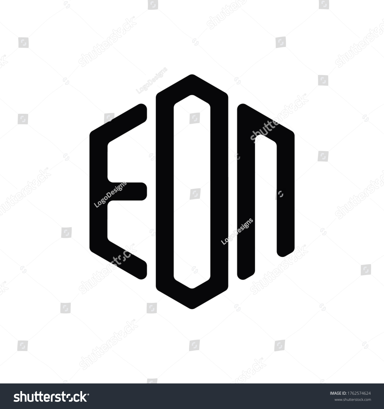 Eon Letter Logo Design Polygon Rounded Stock Vector (Royalty Free ...