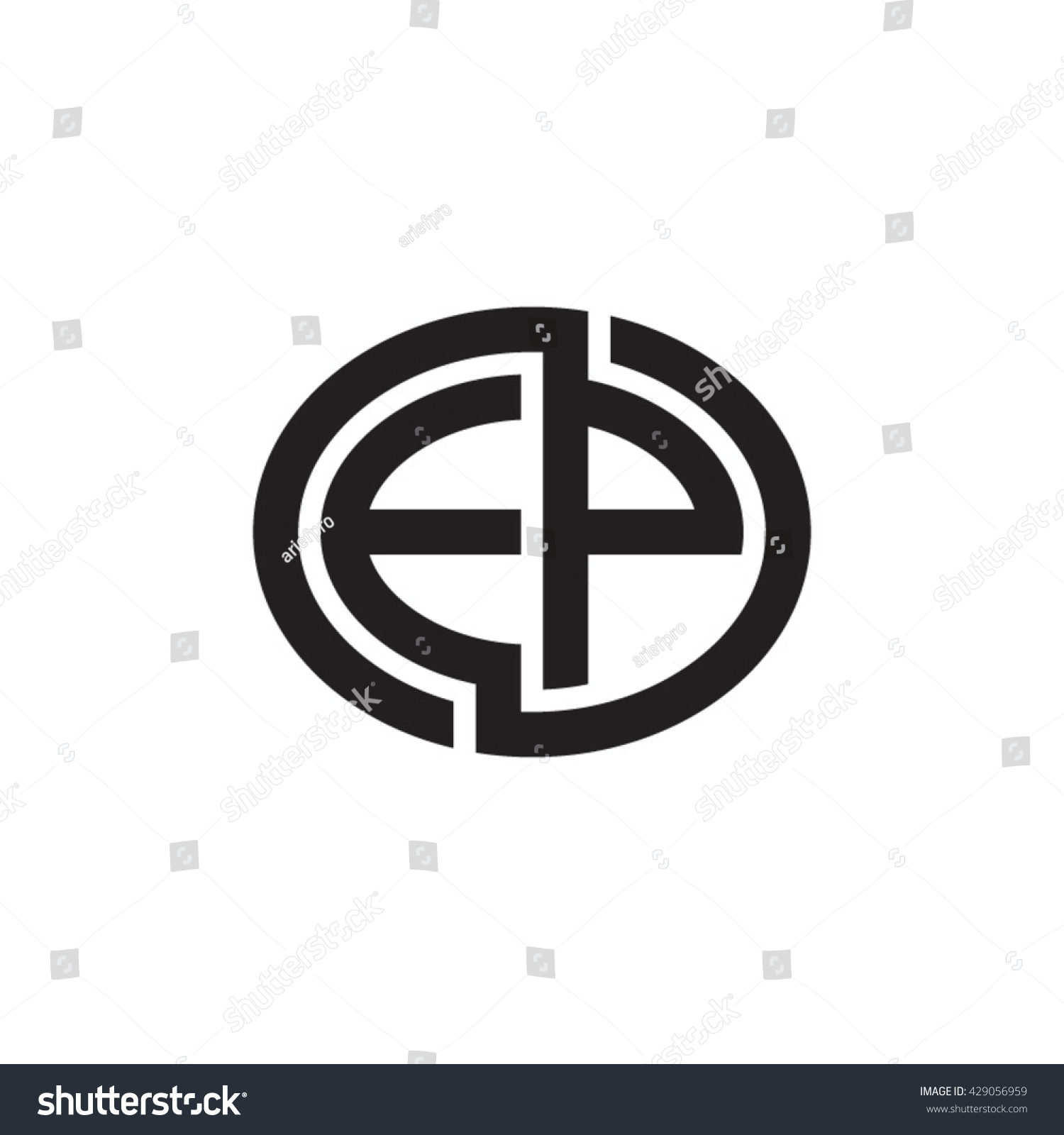 Ep Initial Letters Looping Linked Ellipse Stock Vector (Royalty Free ...