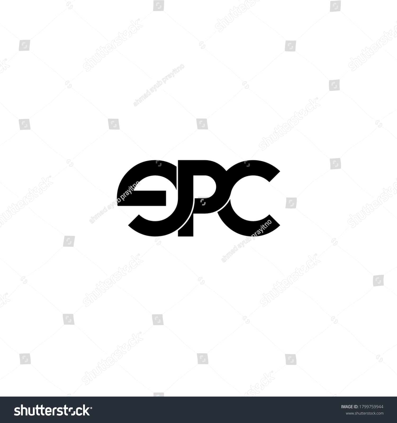 Epc Letter Original Monogram Logo Design Stock Vector (Royalty Free ...