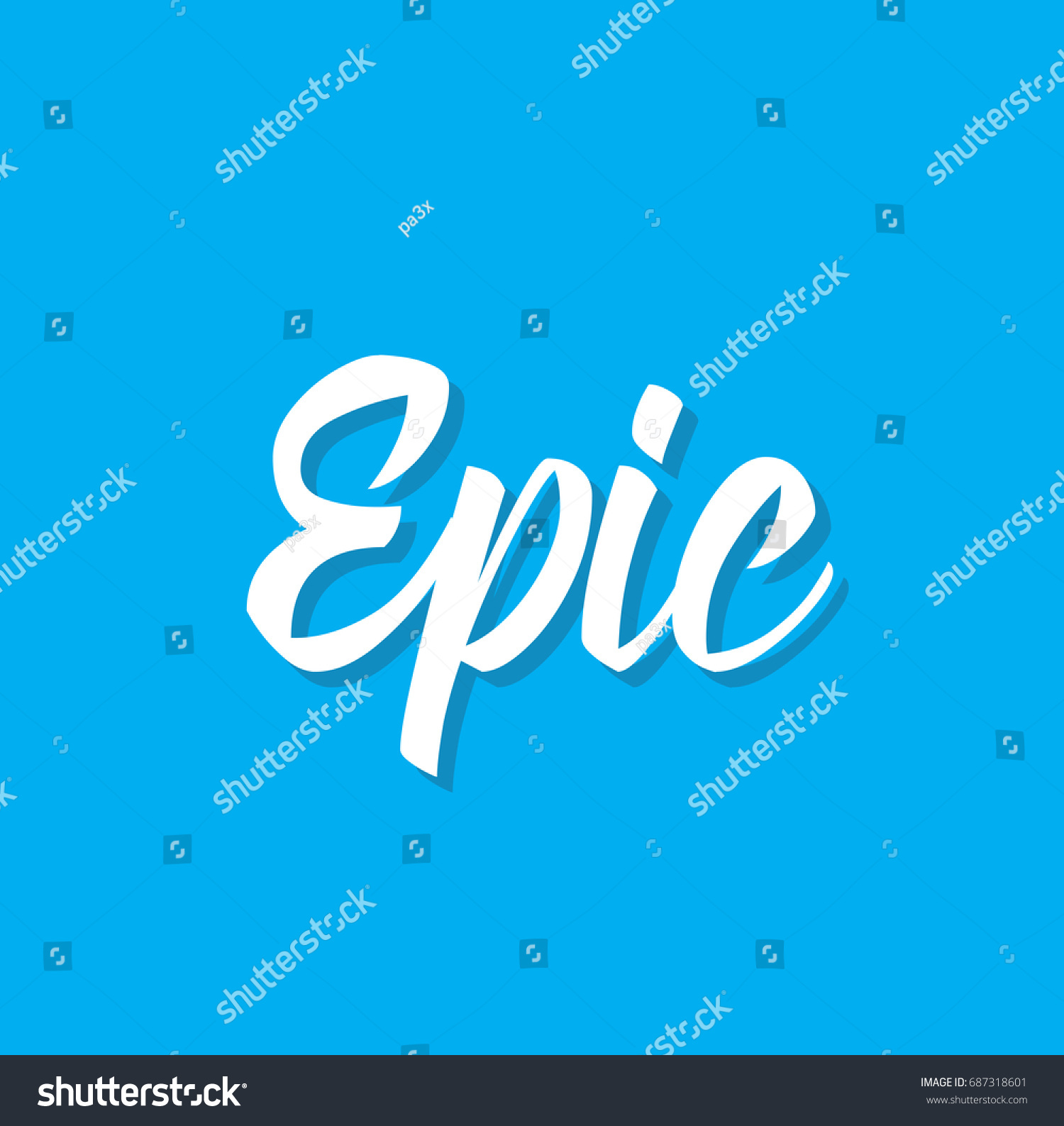 Epic Text Design Vector Calligraphy Typography Stock Vector (Royalty ...