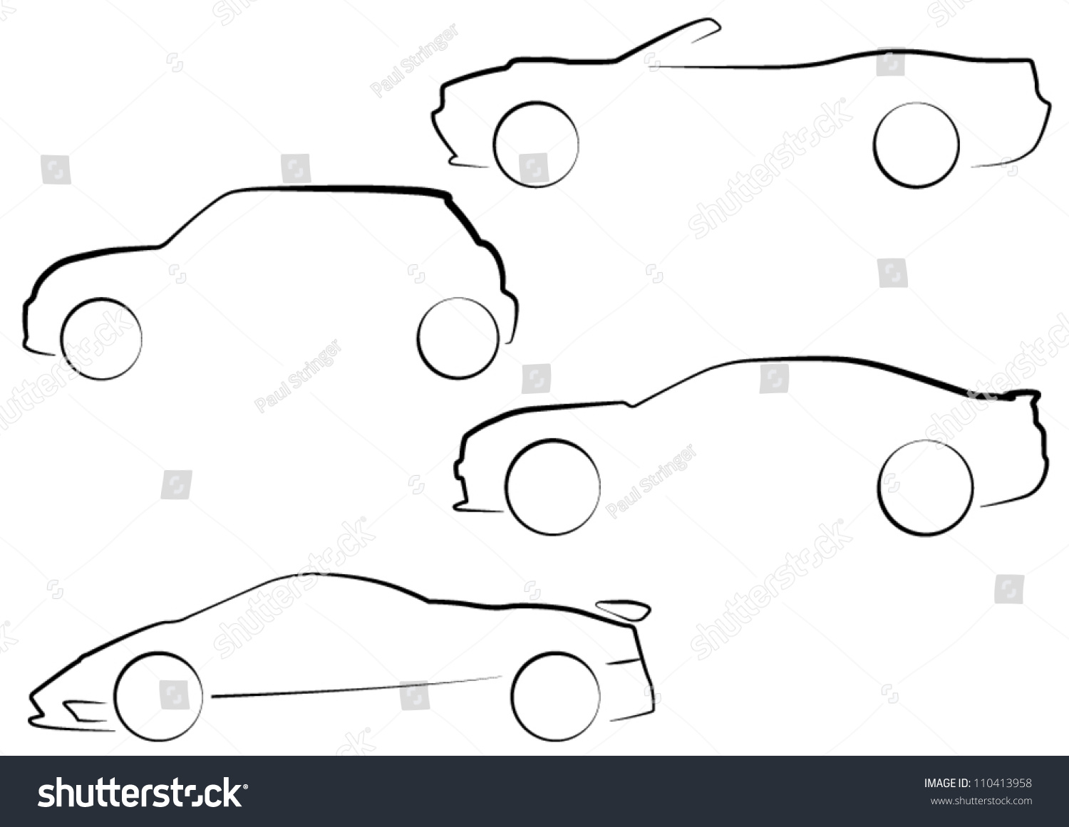 Eps10 Vector Car Outlines Stock Vector 110413958 - Shutterstock