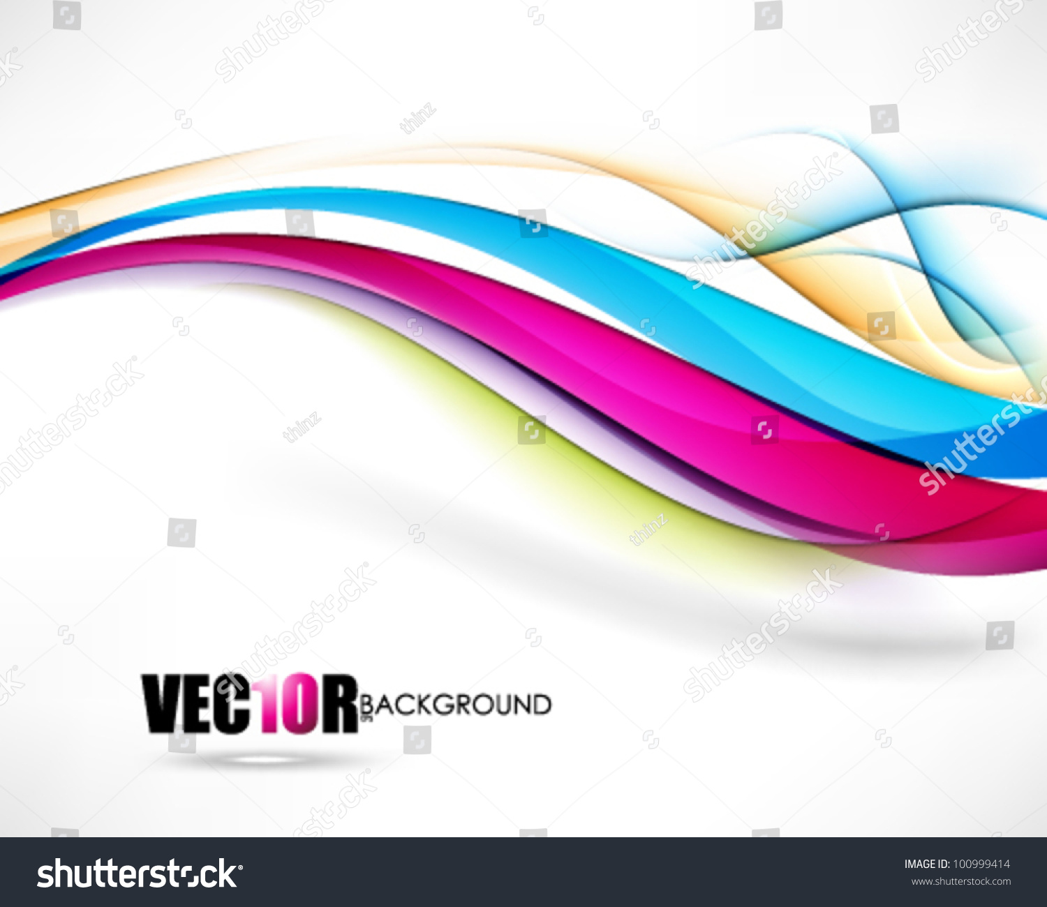Eps10 Vector Multicolor Wave Isolated On White Background Design ...