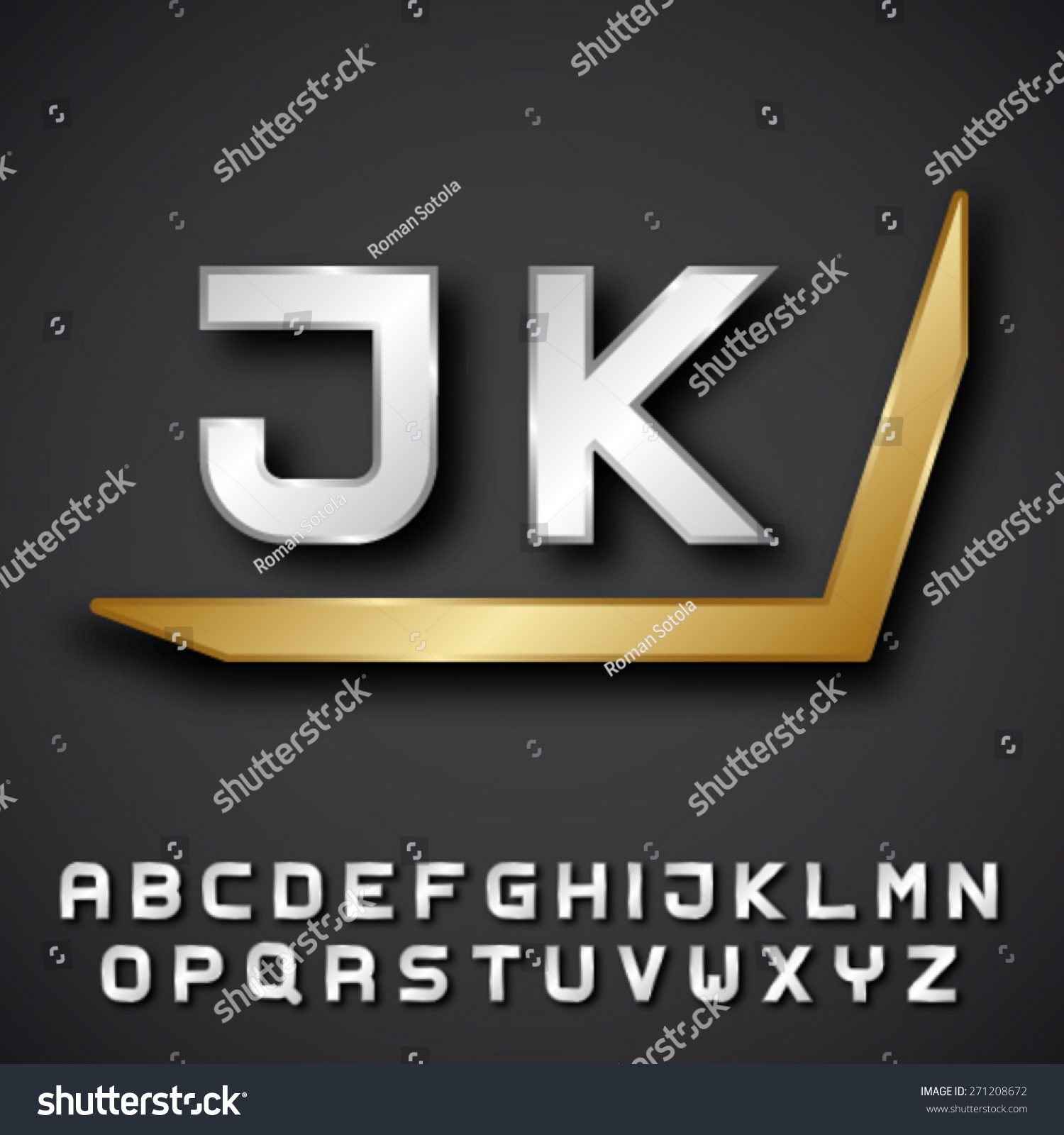 Eps10 Vector Silver Golden Alphabet Initials Stock Vector (Royalty Free ...