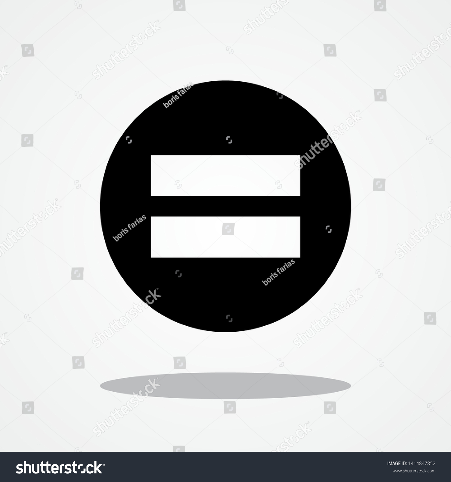 Equal Negative Icon Black Circle Shape Stock Vector (Royalty Free ...