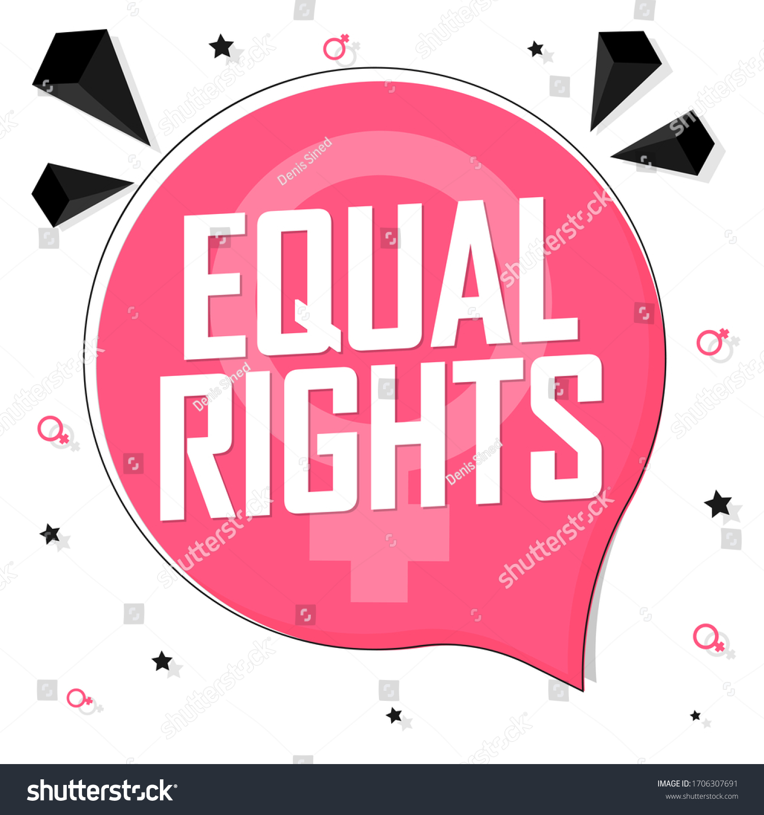 Equal Rights Speech Bubble Banner Design Stock Vector (Royalty Free ...