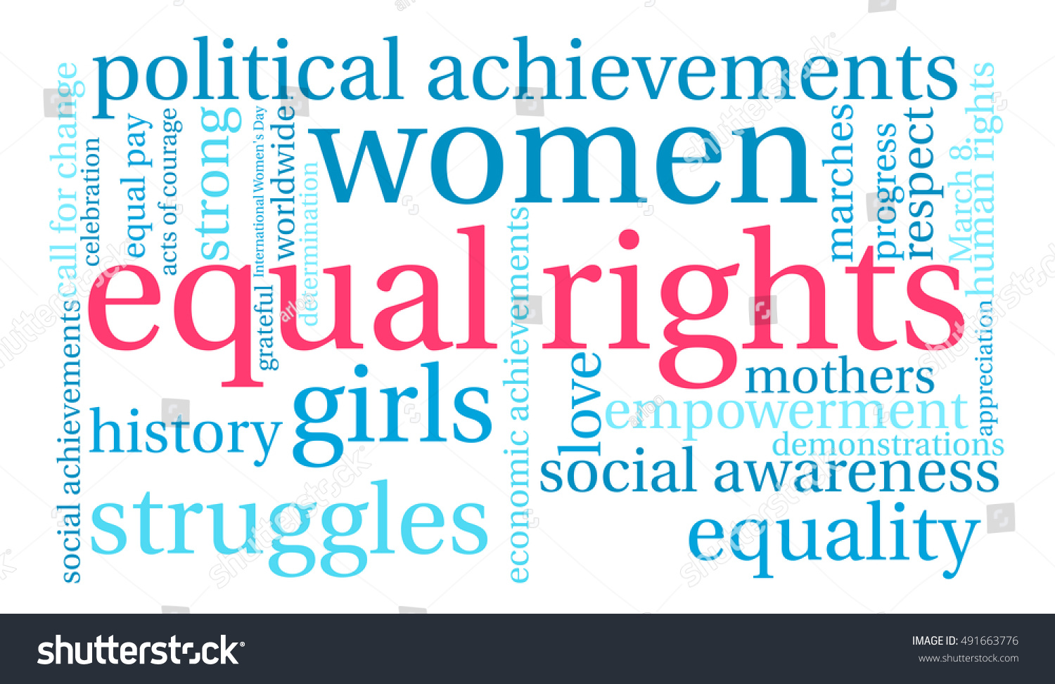 Equal Rights Word Cloud On White Stock Vector (Royalty Free) 491663776 ...