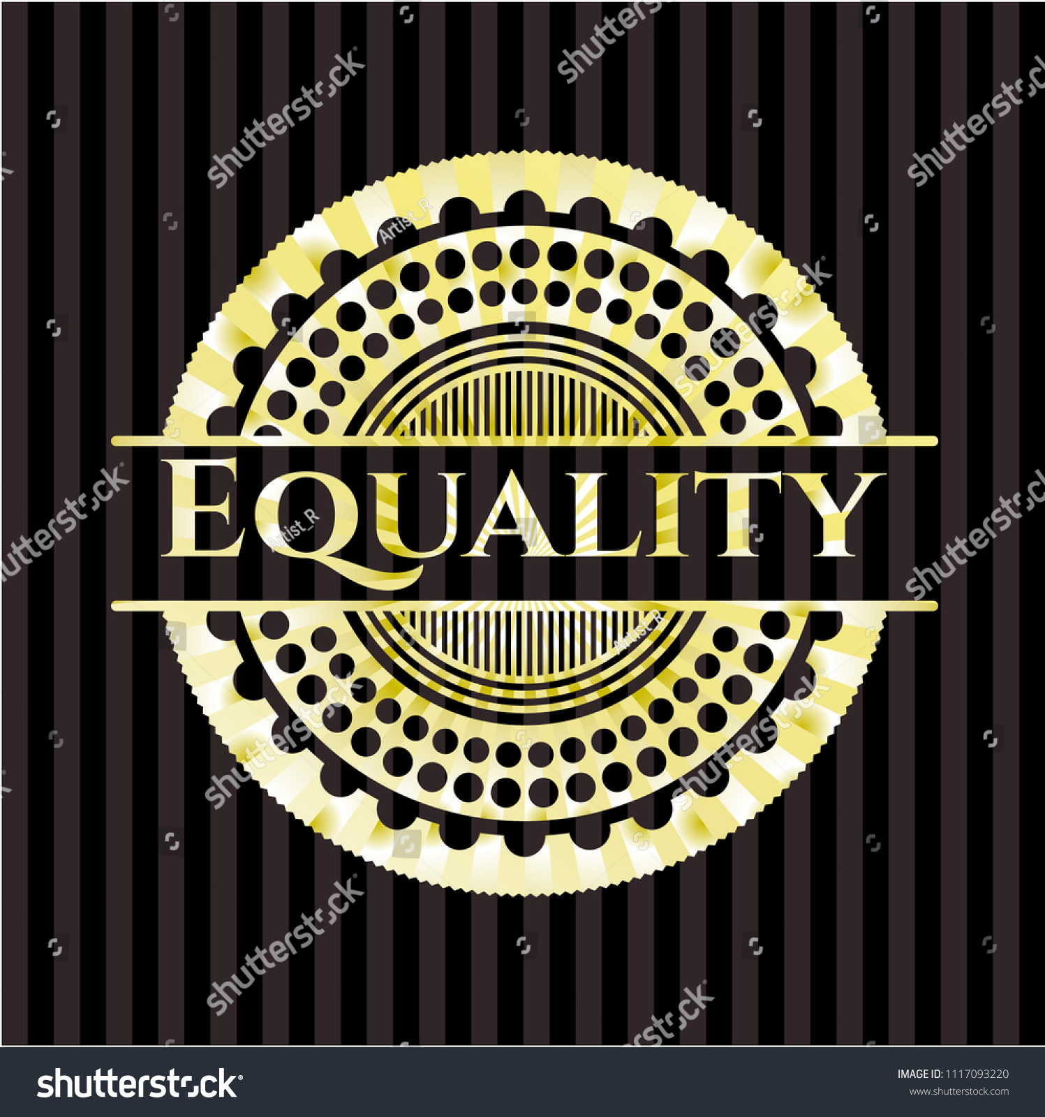 Equality Gold Emblem: vector de stock (libre de regalías) 1117093220