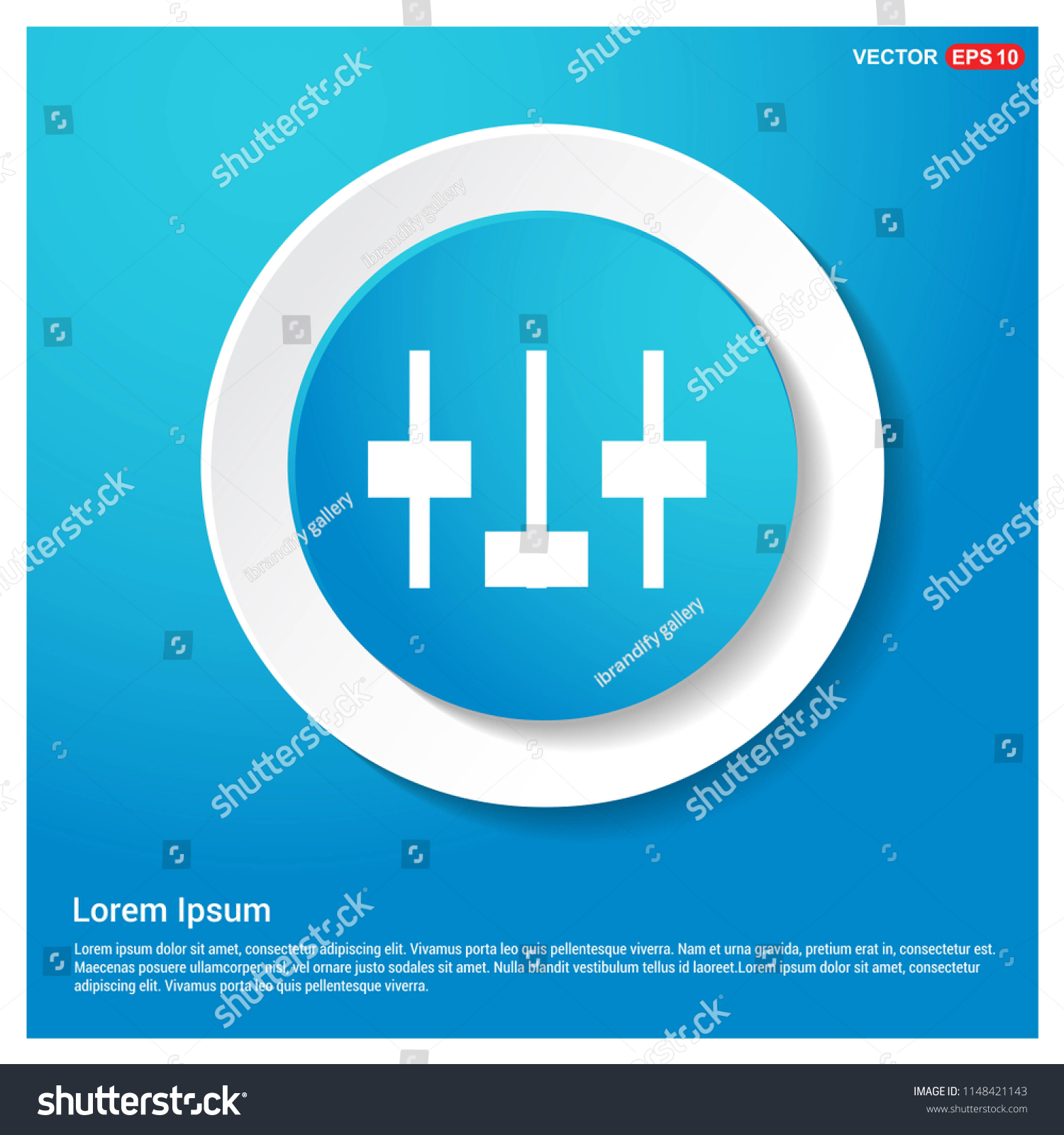 Equalizer Icon Abstract Blue Web Sticker Stock Vector (Royalty Free ...