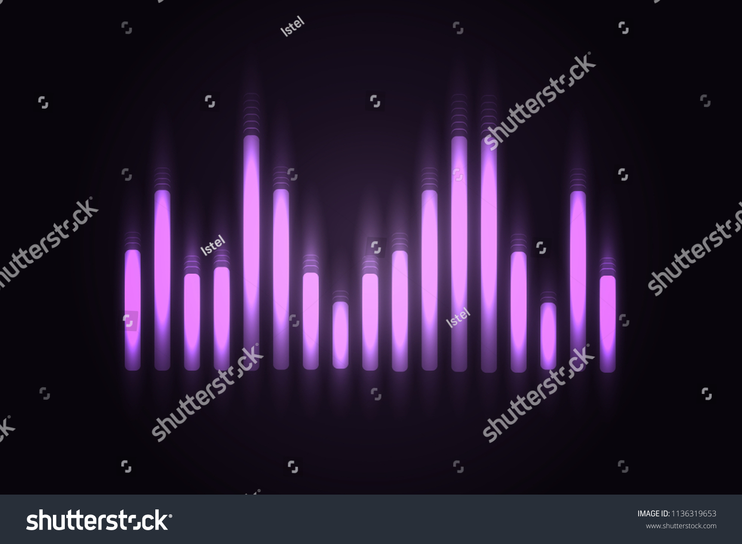 Equalizer Sound Waves Vector Illustration 库存矢量图（免版税）1136319653 ...