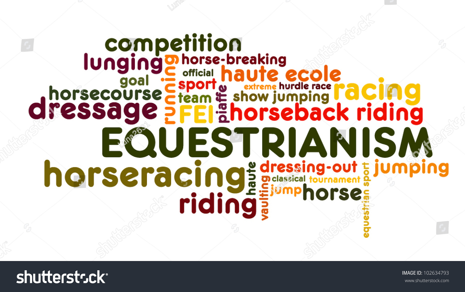 Equestrian Sport Word Cloud Stock Vector (Royalty Free) 102634793 ...