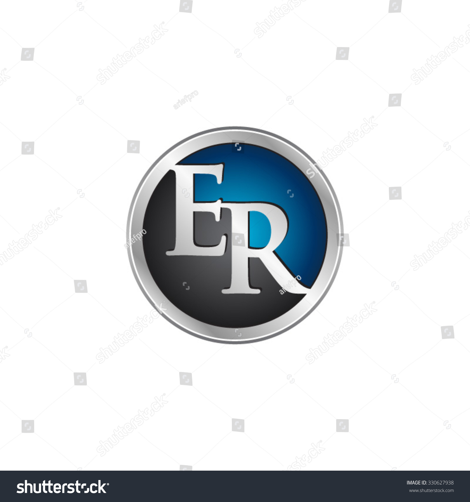 Er Initial Circle Logo Blue Stock Vector (Royalty Free) 330627938 ...