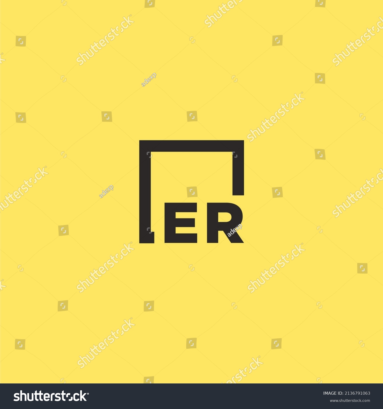 Er Initial Monogram Logo Square Style Stock Vector (Royalty Free ...