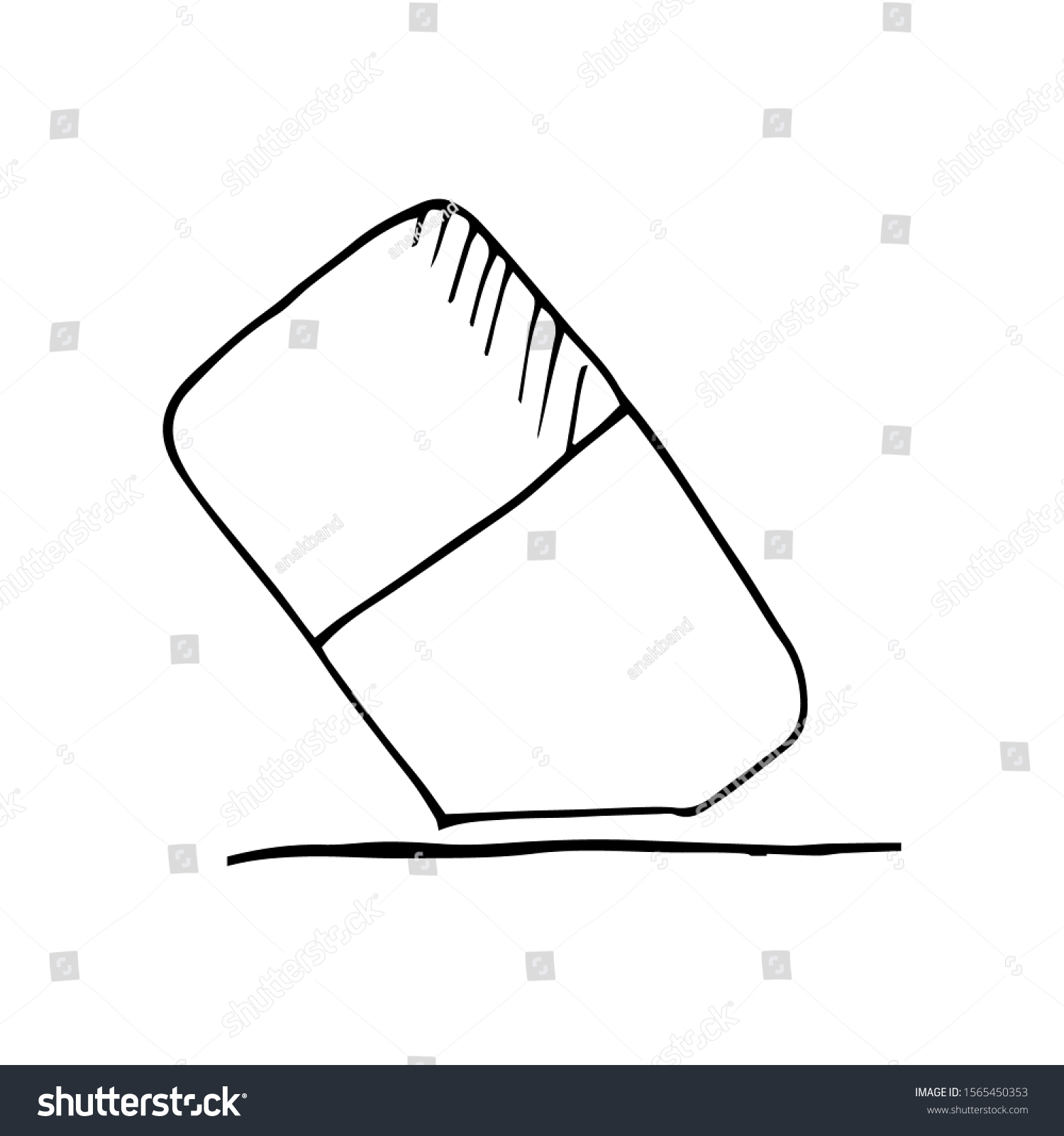 Eraser Doodle Icon Vector Simple Design Stock Vector (Royalty Free ...