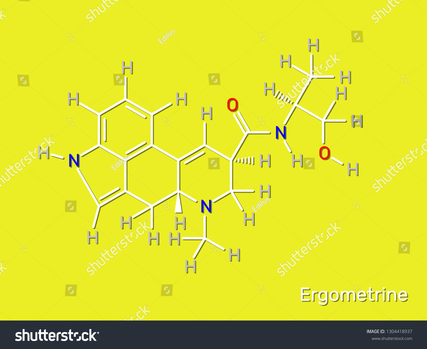 Ergometrine Drug Structural Formula Vector Illustration: Stock ...