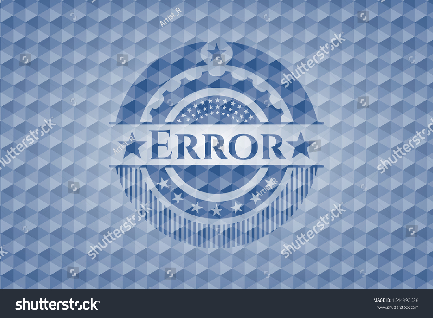 Símbolo hexágono azul de error. Ilustración: vector de stock (libre de ...