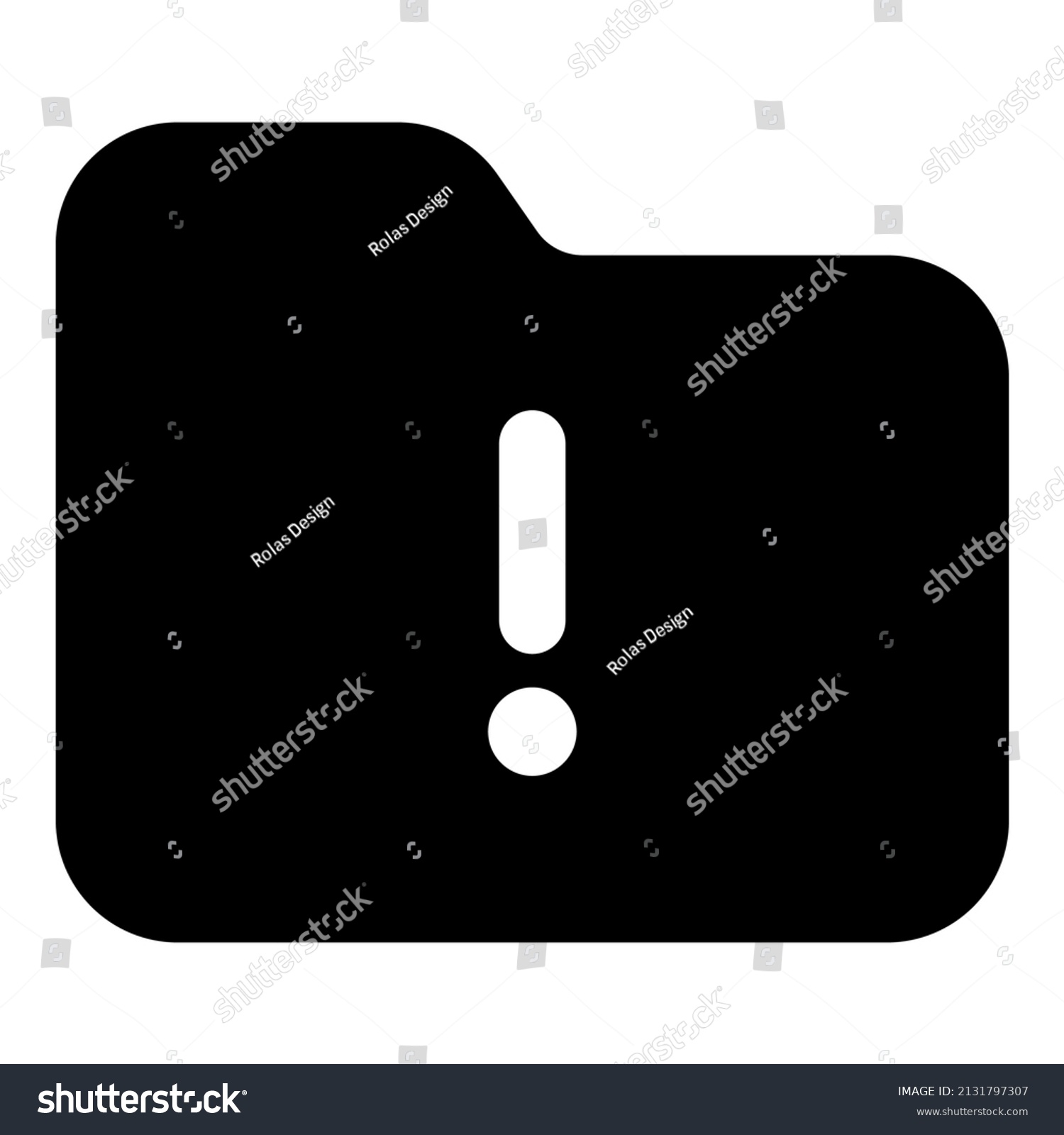 Error Folder Icon Black Color Stock Vector (Royalty Free) 2131797307