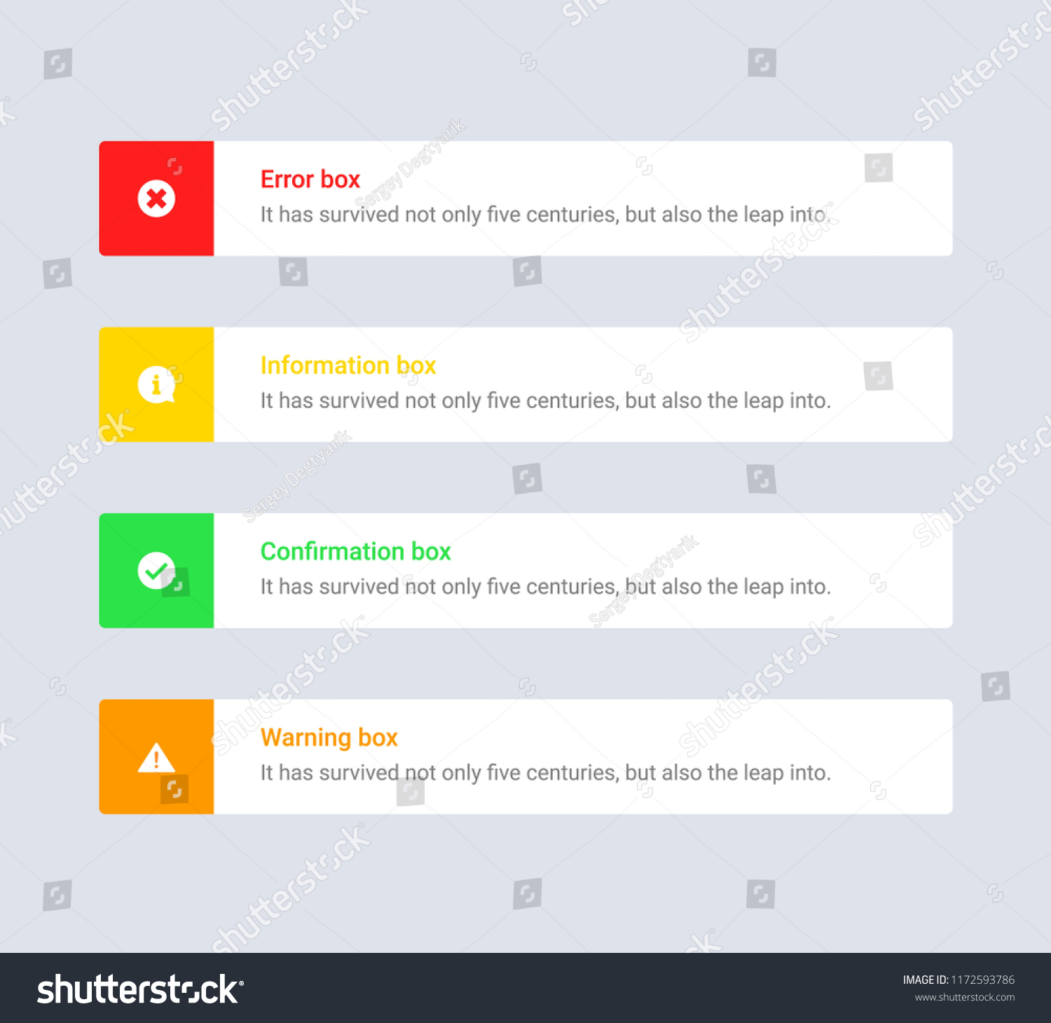 Error Information Confirmation Warning Box Info Stock Vector (Royalty ...