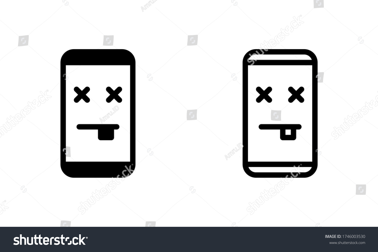 Error Message Emoticon Smartphone Icon Logo Stock Vector (Royalty Free ...