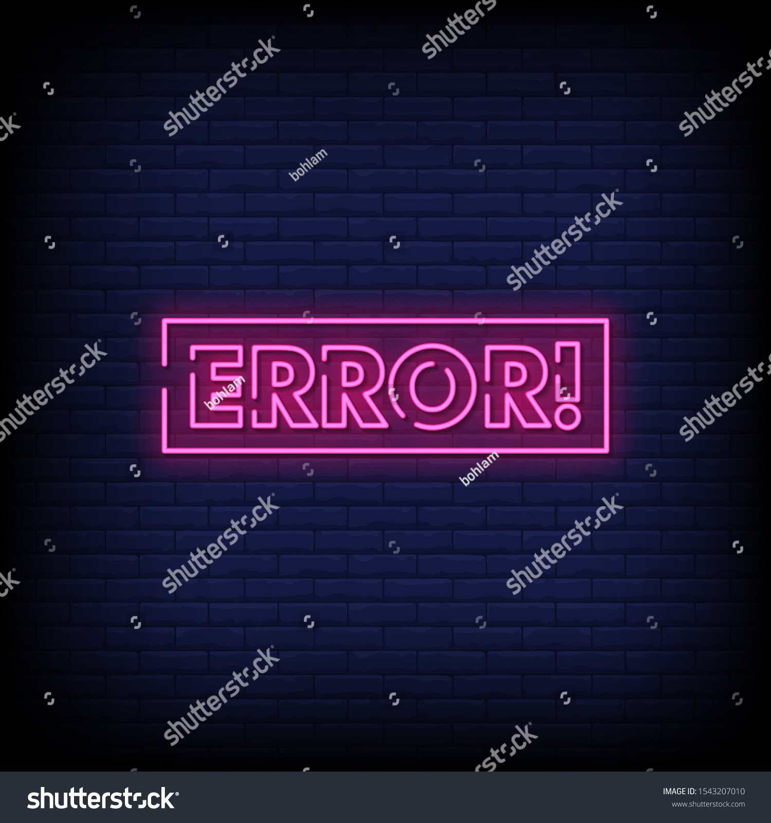 Error Neon Signs Style Text Vector: vector de stock (libre de regalías ...