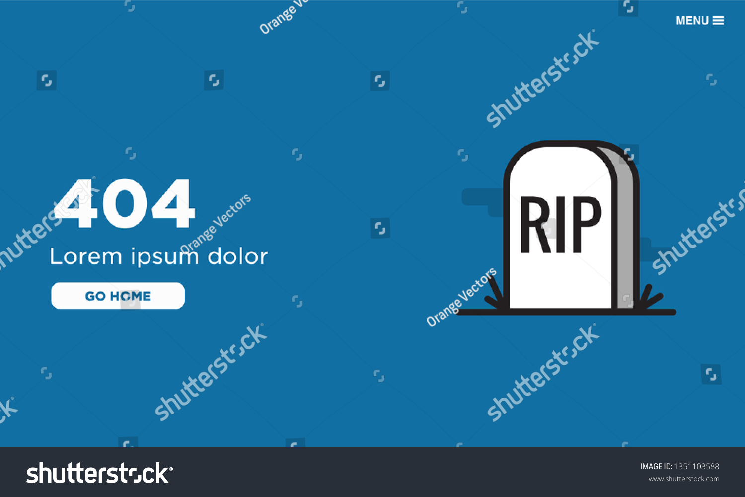 Error Page Rip Tombstone Stock Vector (Royalty Free) 1351103588 ...