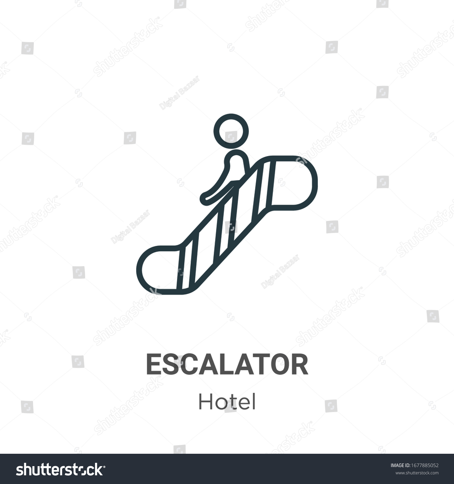 Escalator Outline Vector Icon Thin Line Stock Vector (Royalty Free ...