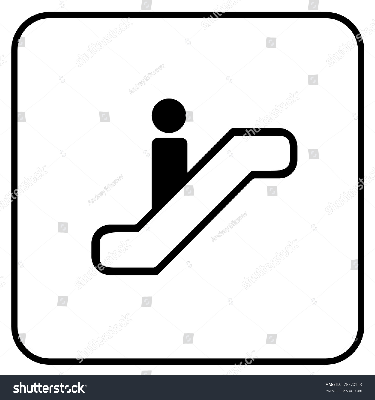 Escalator Sign White Vector Stock Vector (Royalty Free) 578770123
