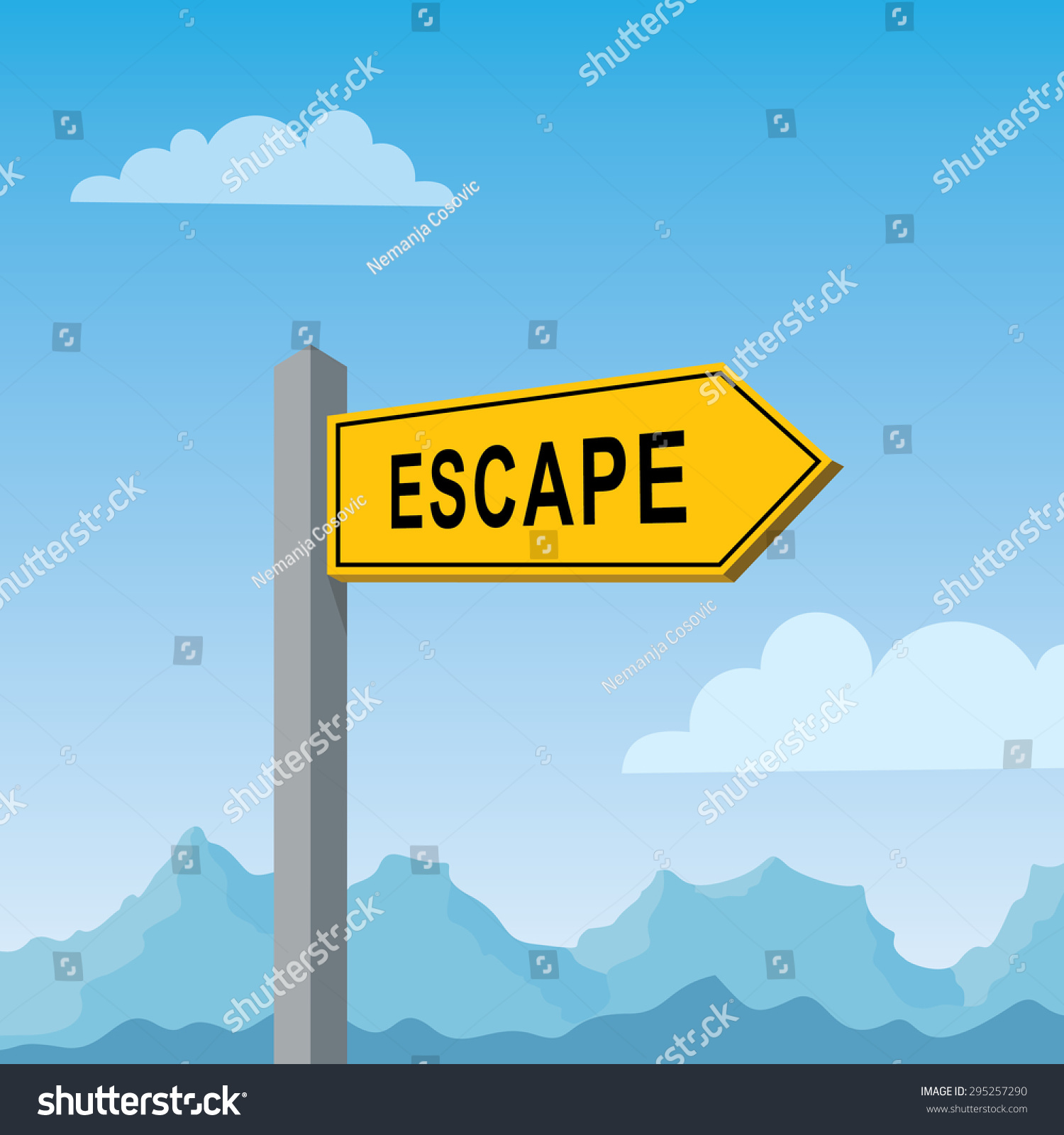Escape Road Sign Stock Vector 295257290 - Shutterstock