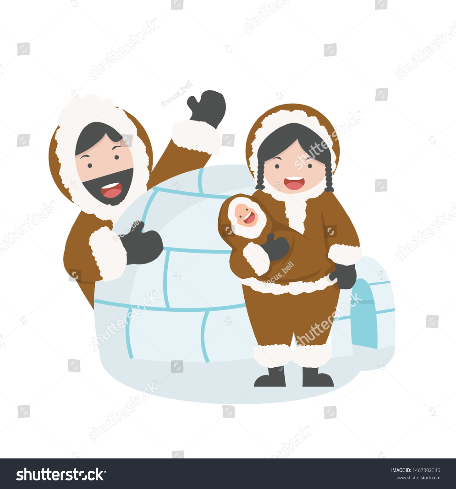 Eskimo Igloo Ice House Flat Design Stock Vector (Royalty Free) 1467302345