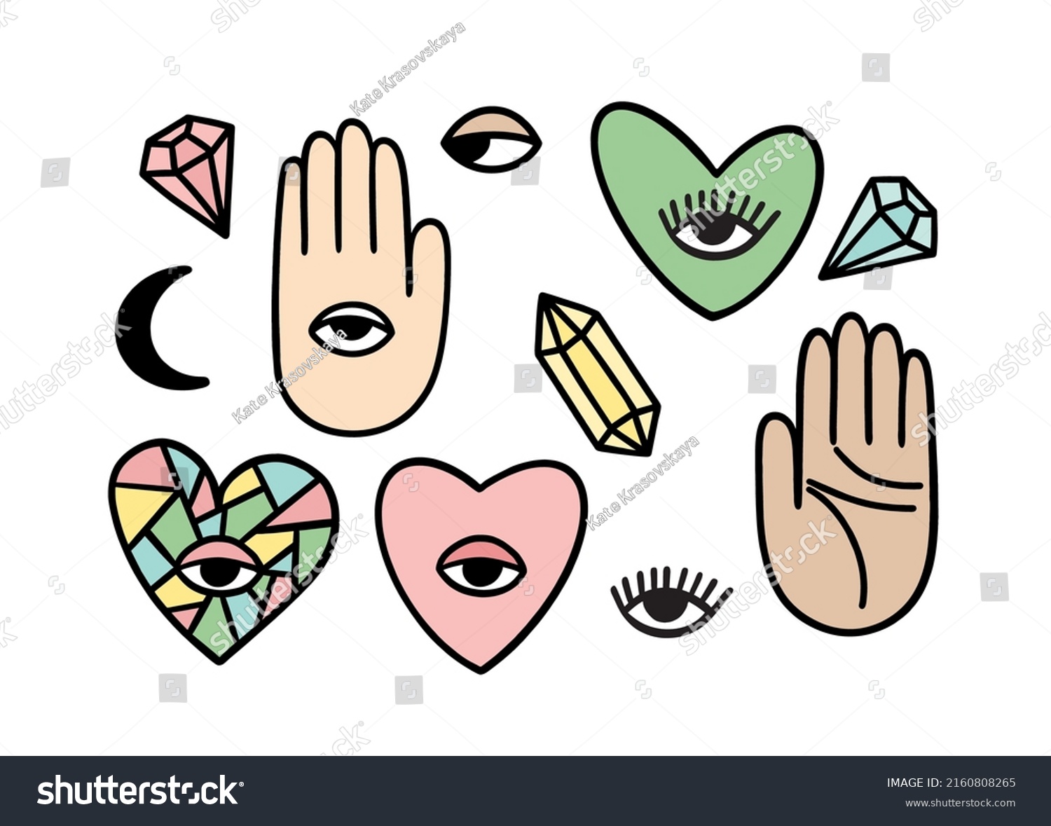 Esoteric Doodle Set Vector Illustration Alchemy Stock Vector (Royalty ...