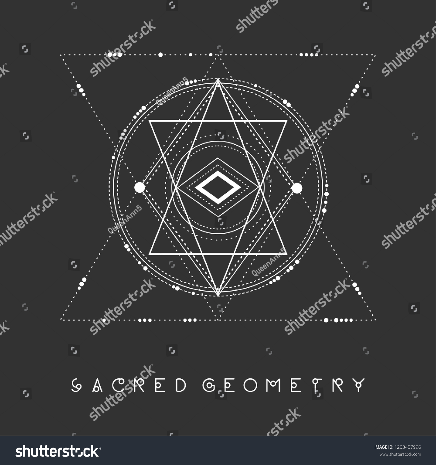 Esoteric Sacred Geometry Vector On Black Stock Vector (Royalty Free ...