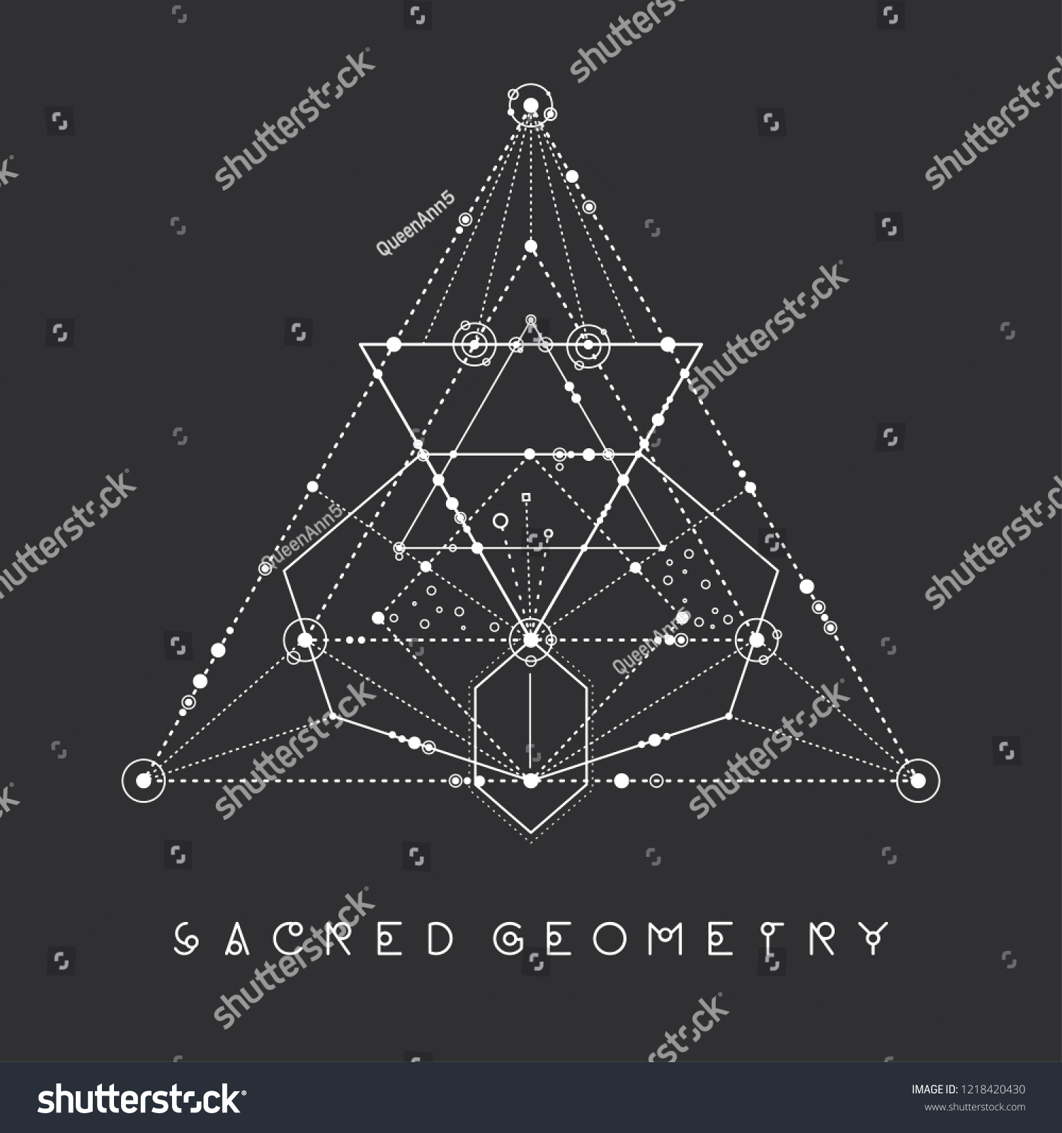 Esoteric Sacred Geometry Vector On Black Stock Vector (Royalty Free ...