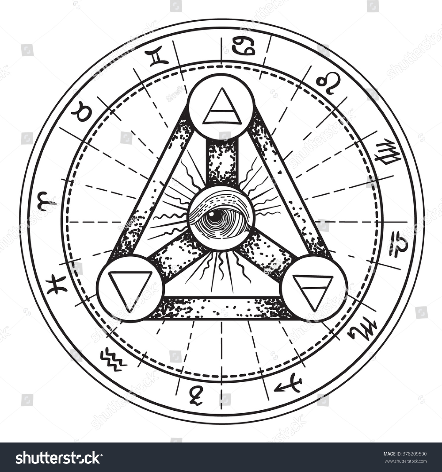 Esoteric Symbols Stock Vector 378209500 : Shutterstock