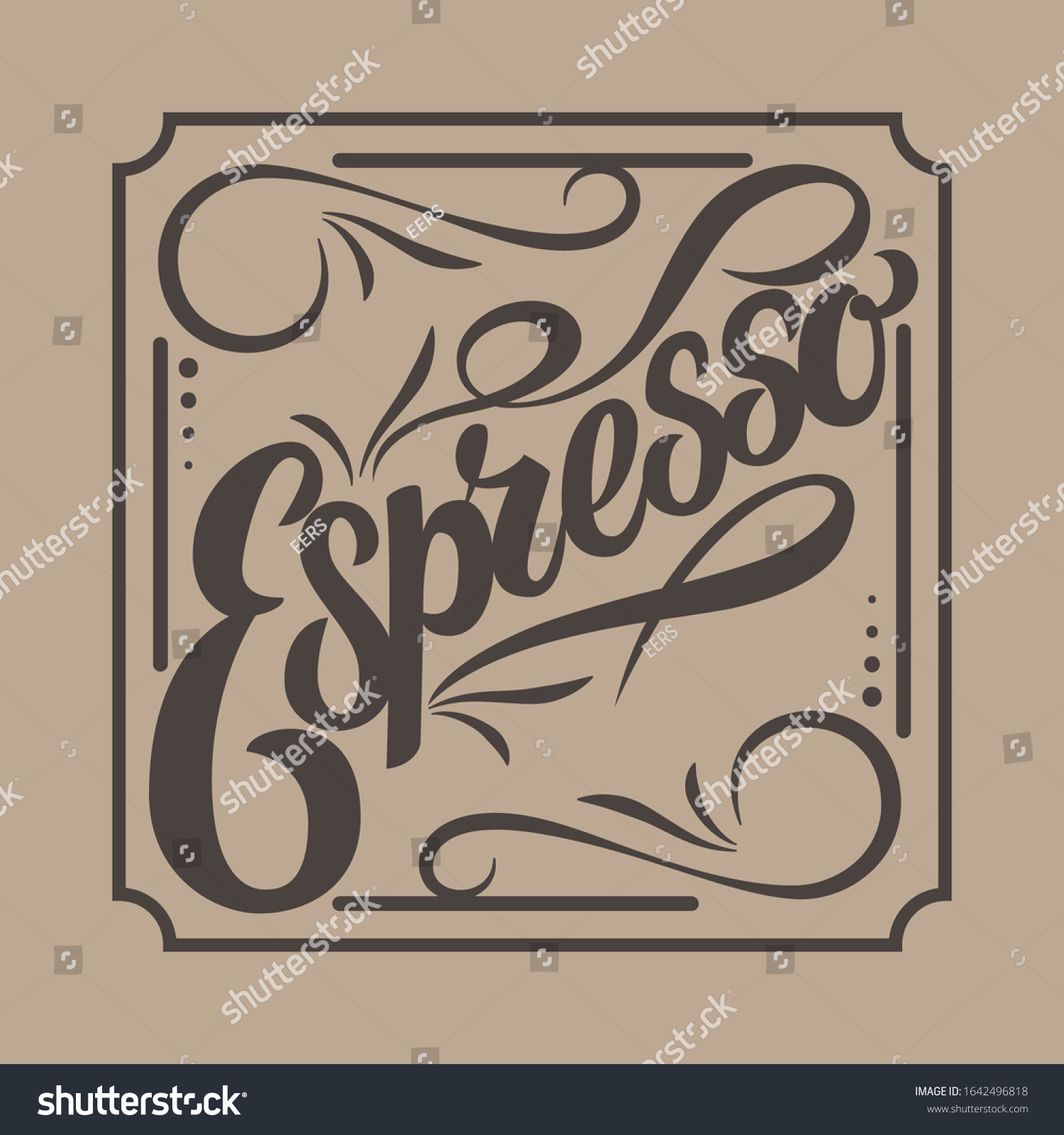 Espresso Modern Calligraphy Poster Vector Stock Vector (Royalty Free ...