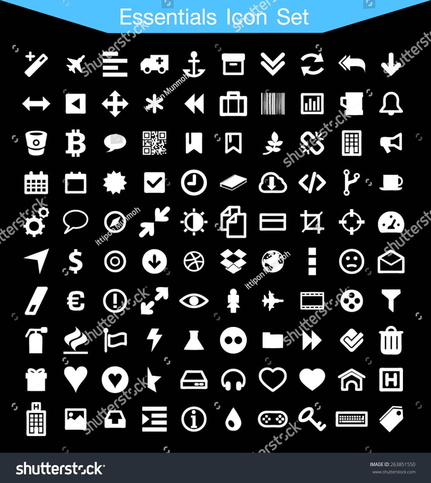 Essential Icon Set Stock Vector 263851550 : Shutterstock Essential Icon Set Stock Vector 263851550 : Shutterstock