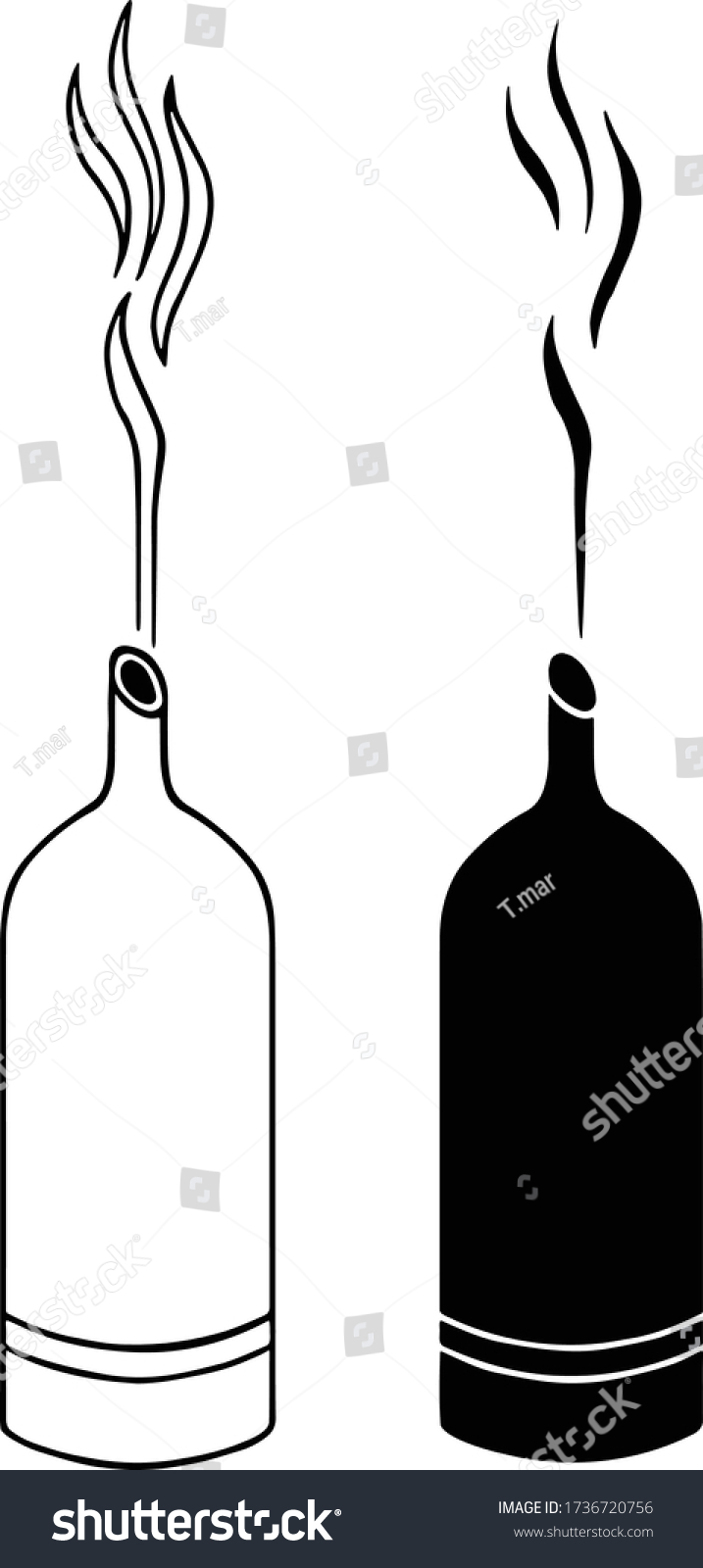 Essential Oil Diffuser Line Drawing Silhouette Stock Vector (Royalty ...