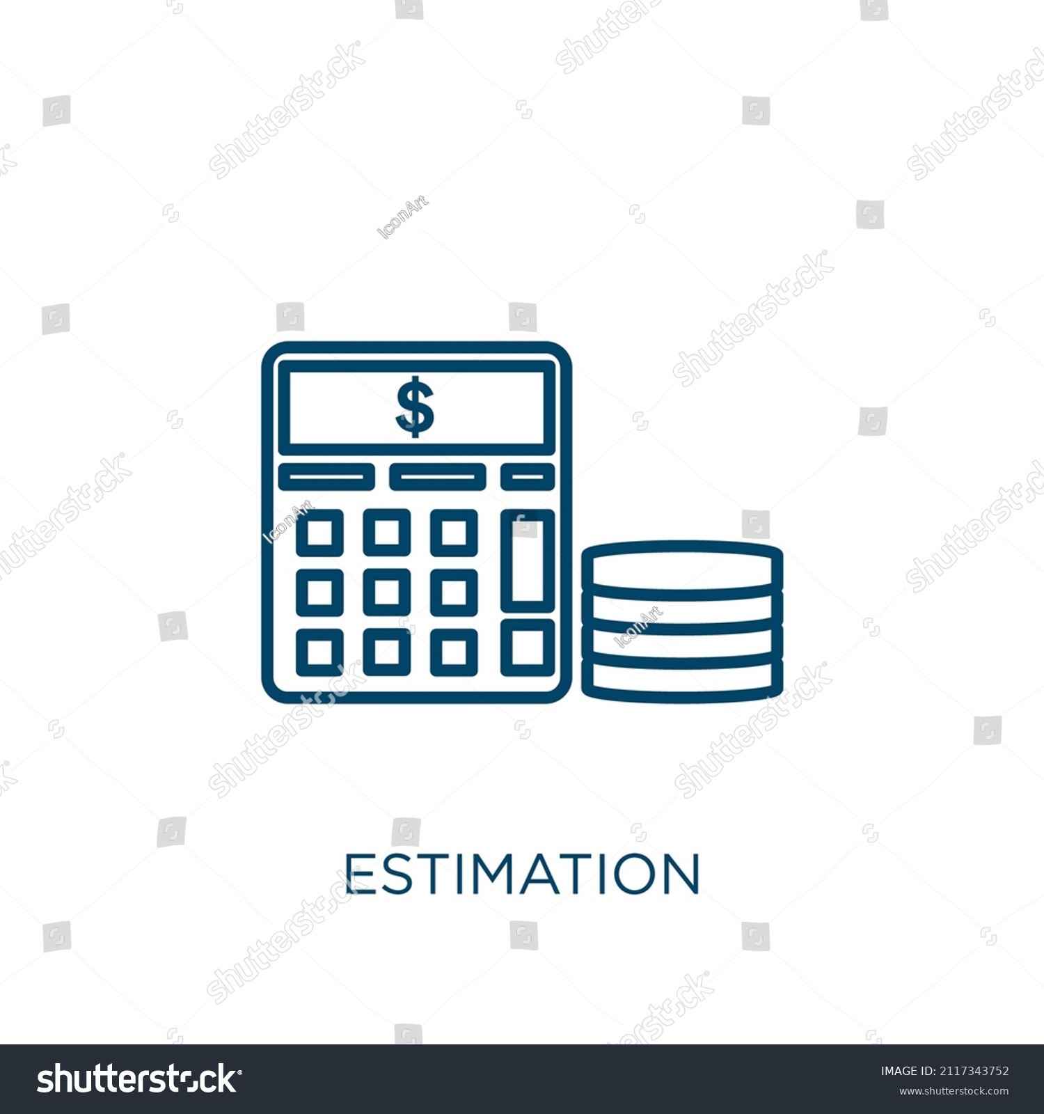Estimation Icon Thin Linear Estimation Outline Stock Vector (Royalty ...