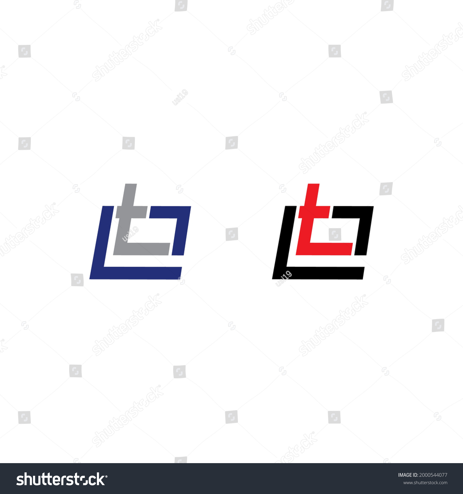 Et Te Letters Logo Vector 001 Stock Vector (Royalty Free) 2000544077