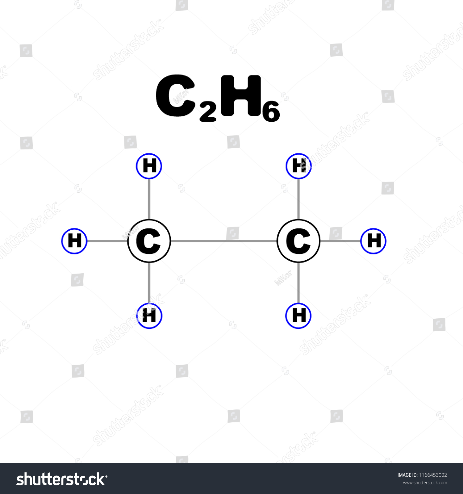 Ethane 2d Molecular Structure C2h6 Vector Stock Vector (Royalty Free ...