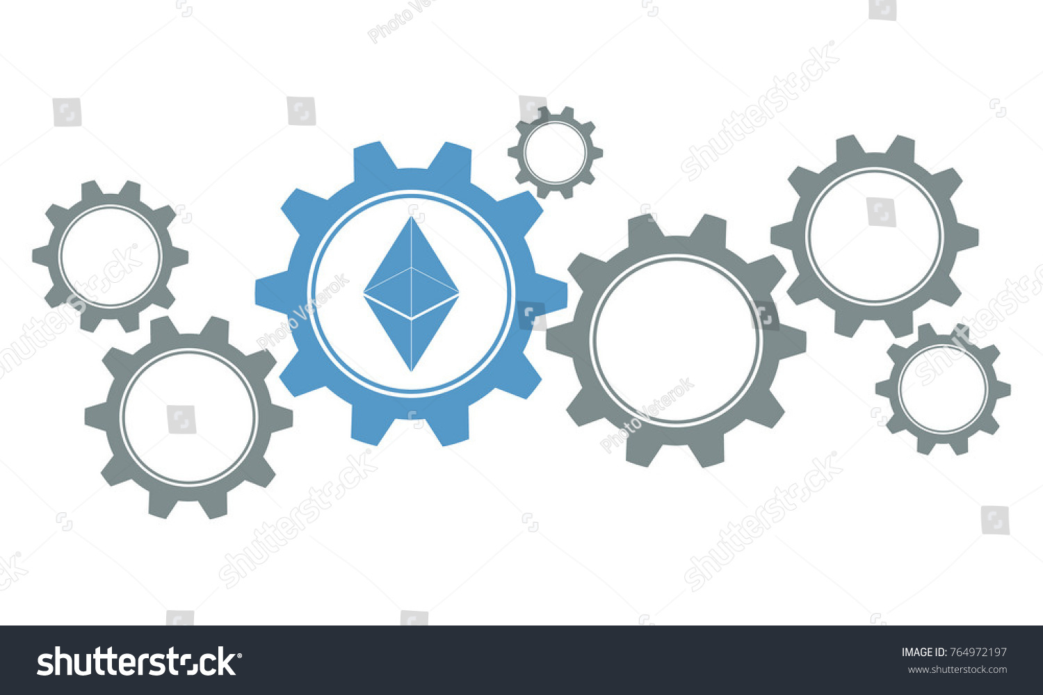 Ethereum Gears Concept Flat Vector Illustration Stock Vector (Royalty ...