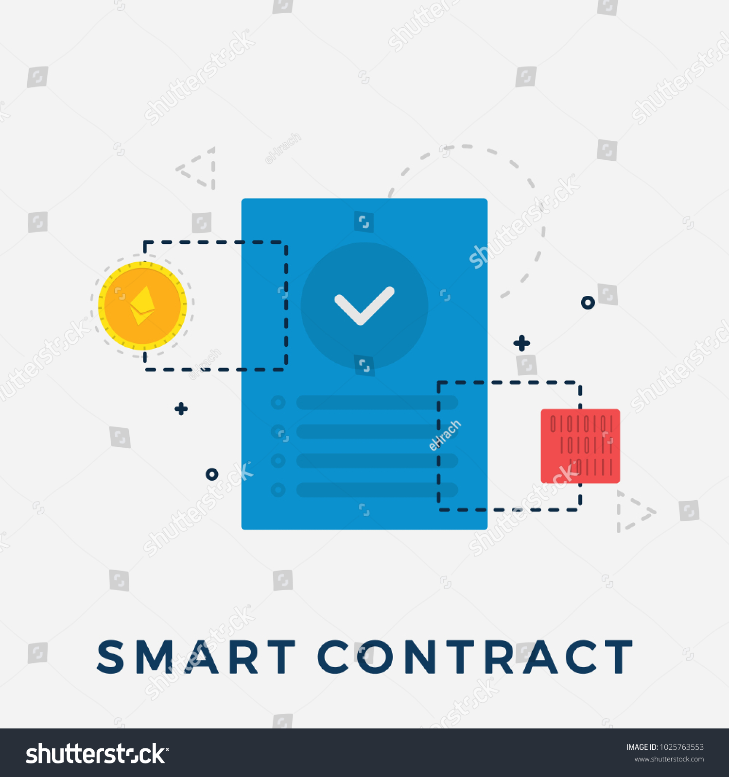 Ethereum Smart Contract Flat Vector Illustration Stock Vector (Royalty ...