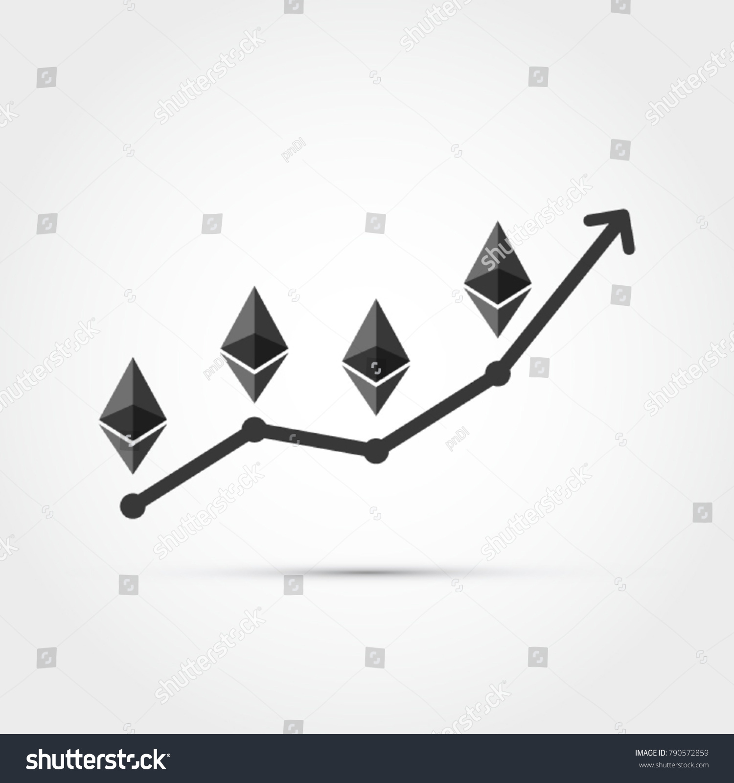 Ethereum Value Rising Concept Vector Illustration Stock Vector (Royalty ...