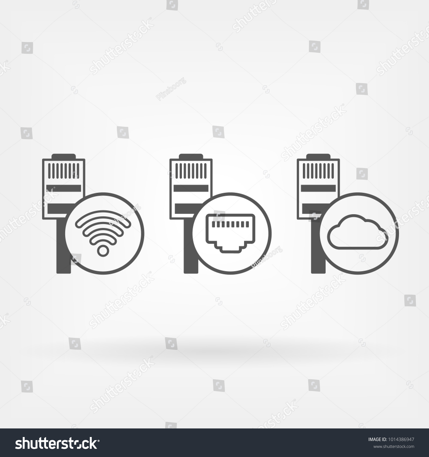 Ethernet Connection Icons: เวกเตอร์สต็อก (ปลอดค่าลิขสิทธิ์) 1014386947