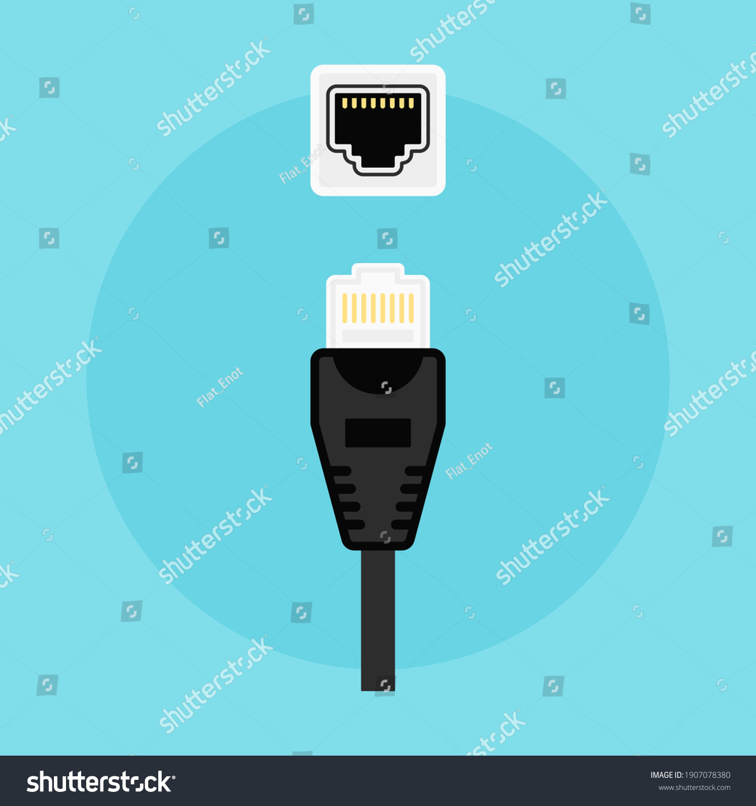 Ethernet Connector Network Socket Vector Colored Stock Vector (Royalty ...