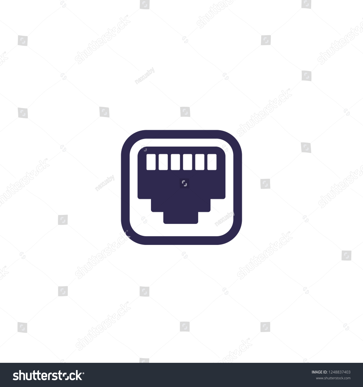 Ethernet Port Icon Stock Vector (Royalty Free) 1248837403 | Shutterstock