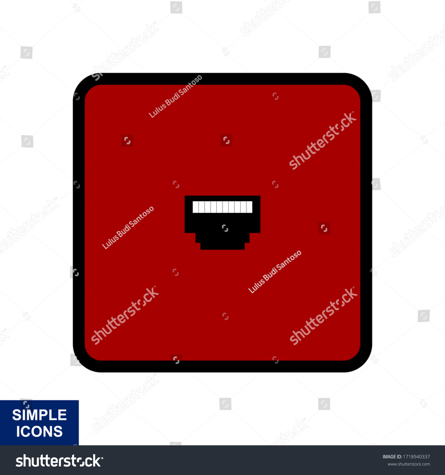 Ethernet Port Icon Flat Style Vector Stock Vector (Royalty Free) 1718940337